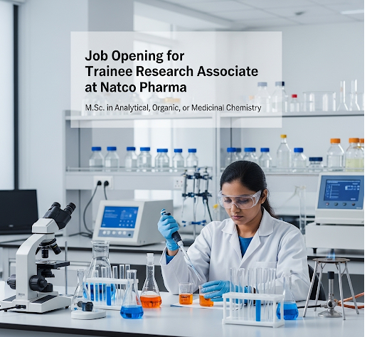 Job Opening for Trainee Research Associate at Natco Pharma - Pharm'Up