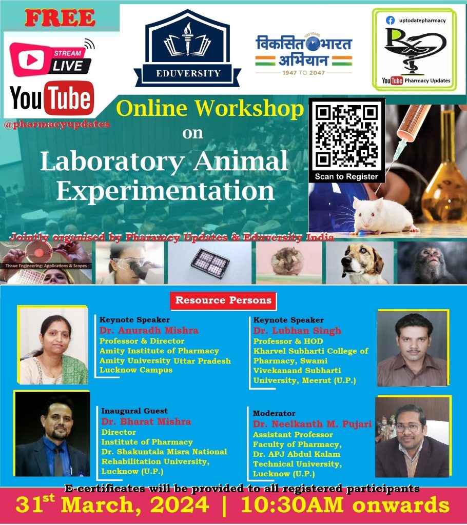 Free Online Workshop on Laboratory Animal Experimentation - Pharm'Up