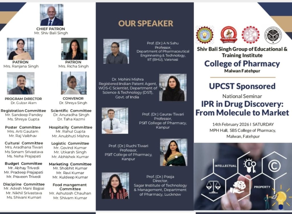 UPCST-Sponsored National Seminar on IPR in Drug Discovery to Be Held at ...